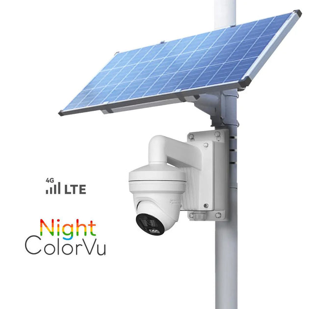 (GO SOLO T4) 4G LTE Solar Powered AI Smart Camera with Night ColorVu a ...