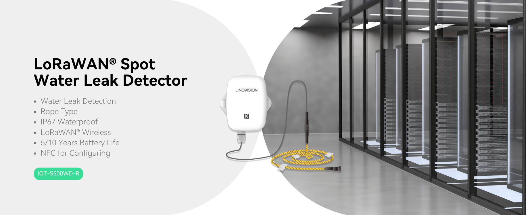 LoRaWAN Wireless Water Detection Sensor for Zone Water Leak Detection ...