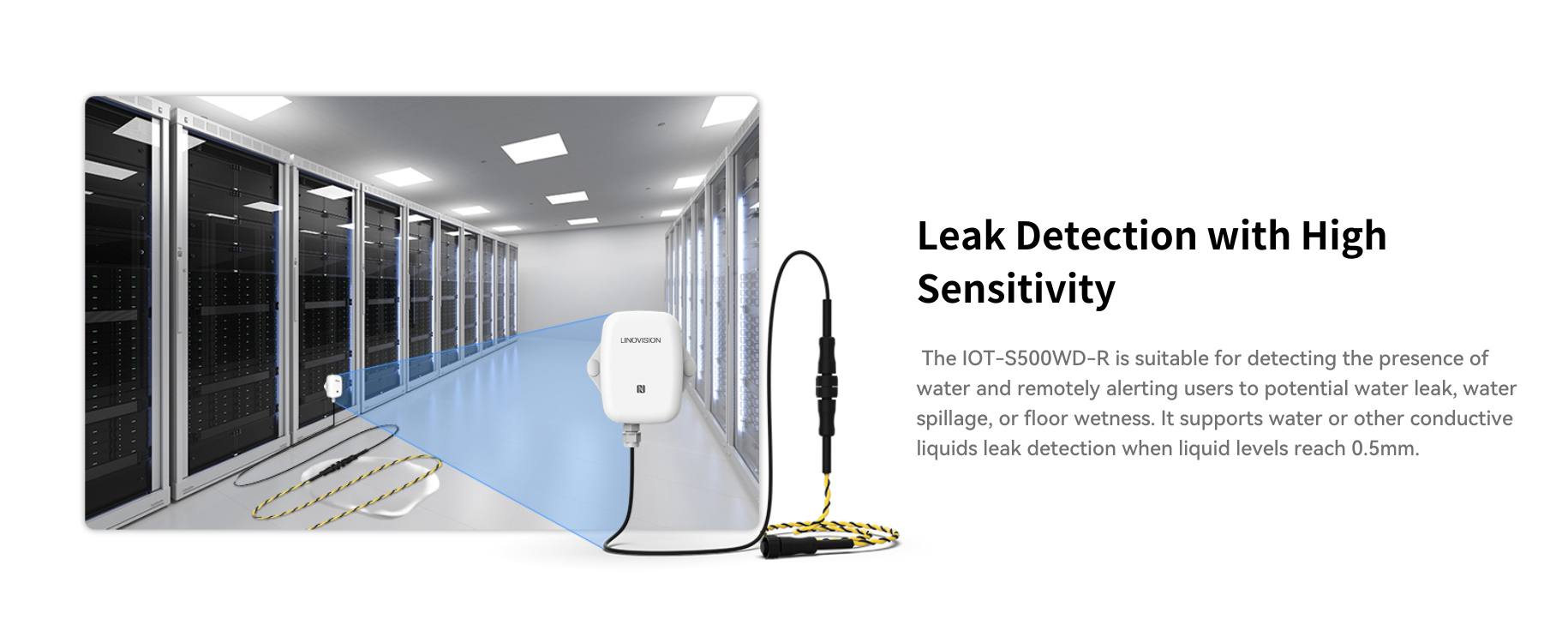 LoRaWAN Wireless Water Detection Sensor for Zone Water Leak Detection ...