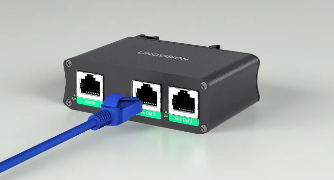 Industrial 2 Ports Gigabit PoE Extender, Passthrough and Split 30W POE ...