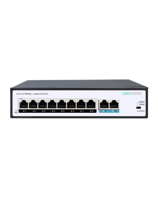 8 Ports POE Switch with 2 Gigabit Uplink, 802.3af/at Standart, Total P ...