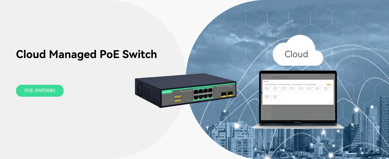 8 Ports Cloud Managed PoE Switch with 2 SFP Uplink, Full Gigabit Ports | Linovision Global Store