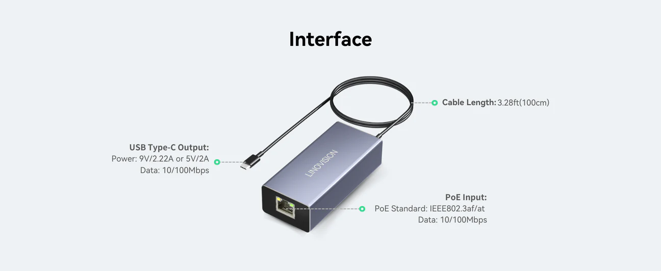 POE to USB-C Converter, Data and Charging through One Cable with 10/10 ...