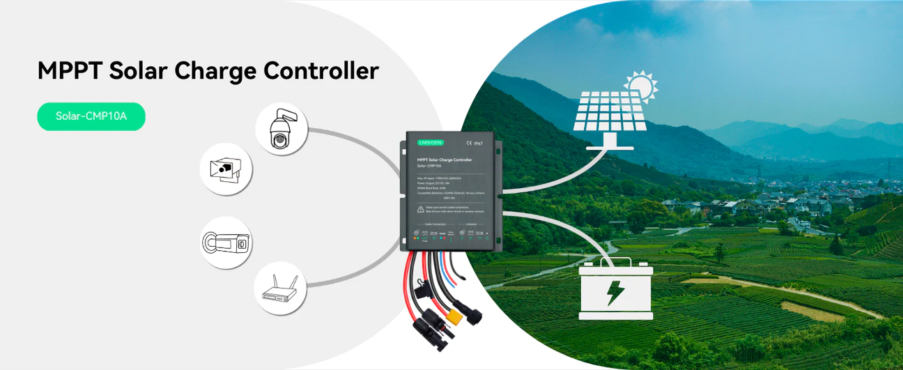 MPPT 12/24V 10A Solar Charge Controller with RS485 Remote Control ...