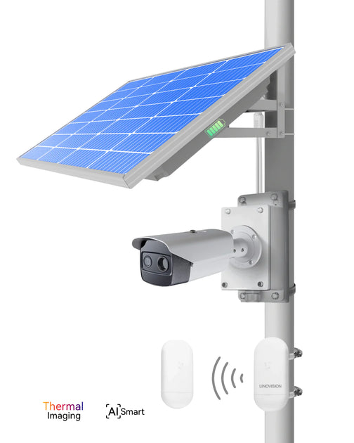 (GO SOLO Thermal UB)Commercial Solar Power Camera KIT with Wireless Br ...